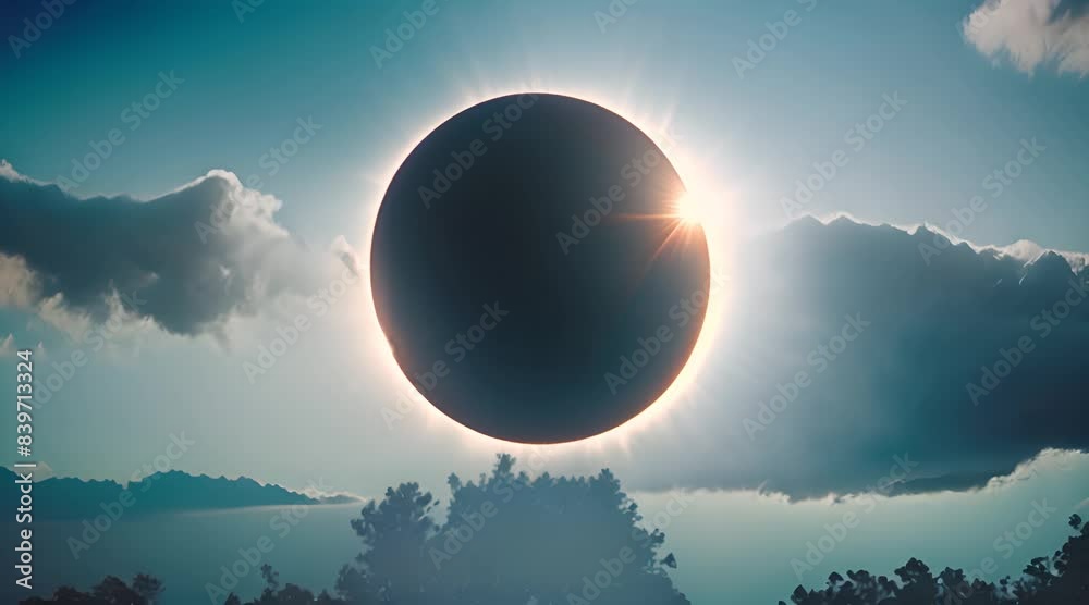 Solar Eclipse in the daylight. Natural Phenomenon science eduaction ...