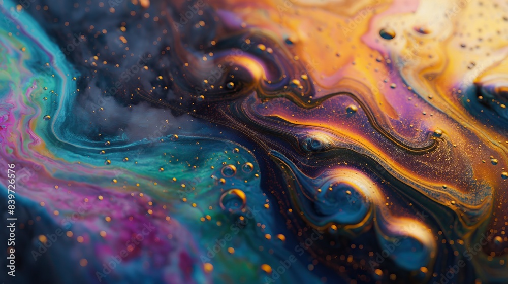 colorful rainbow oil slick with bubbles, texture for overlay Stock ...