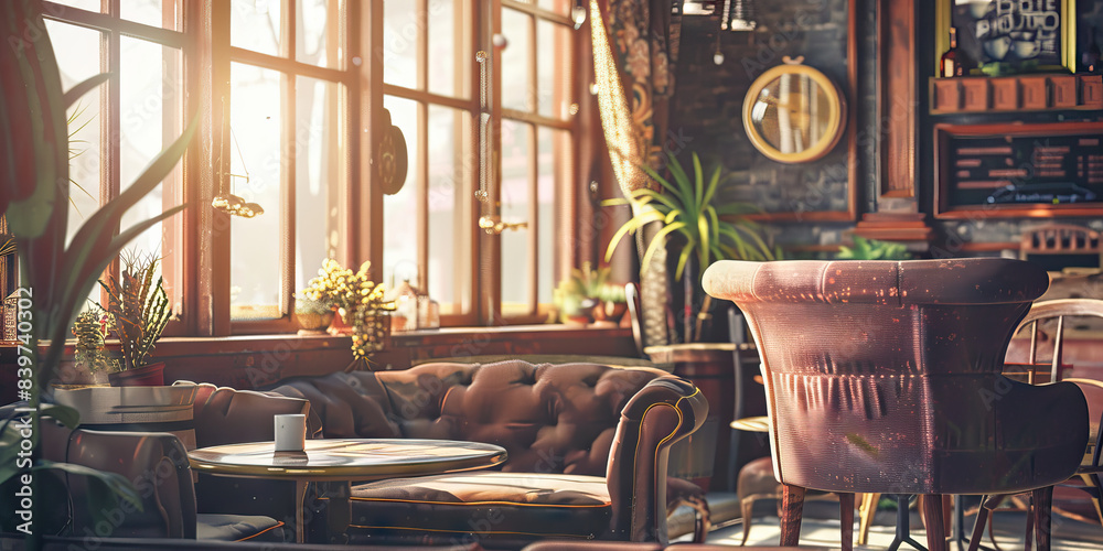 Vintage Coffee House: A coffee house with a vintage vibe, featuring ...