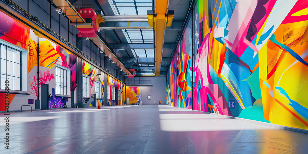 Factory Mural Project: A factory space used as a canvas for a large ...