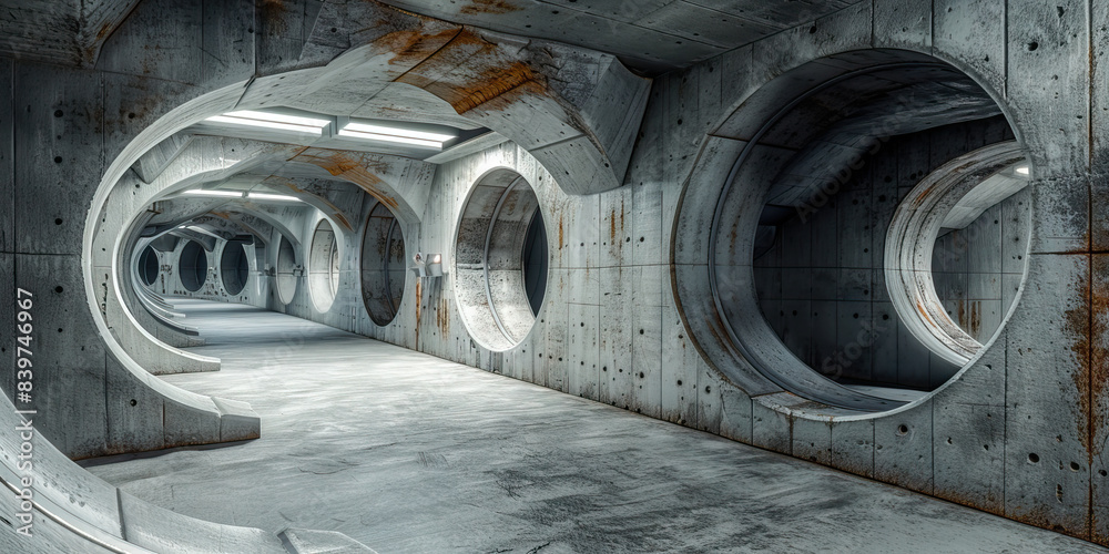 Underground Bunker: A network of concrete tunnels and rooms, designed ...
