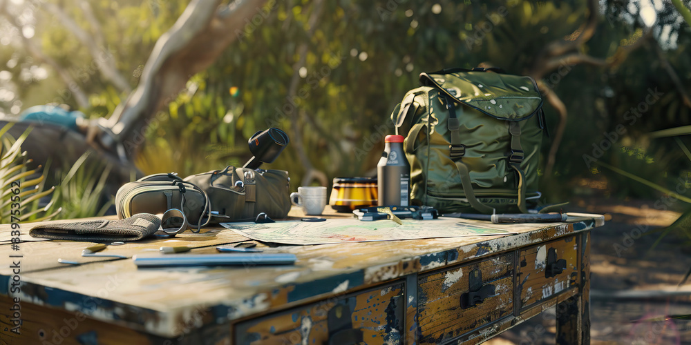 Australian Outdoor Explorer: Rustic desk in a natural setting with ...