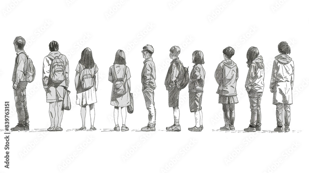 Architecture hand drawn human figures, man, woman, watercolor black ...