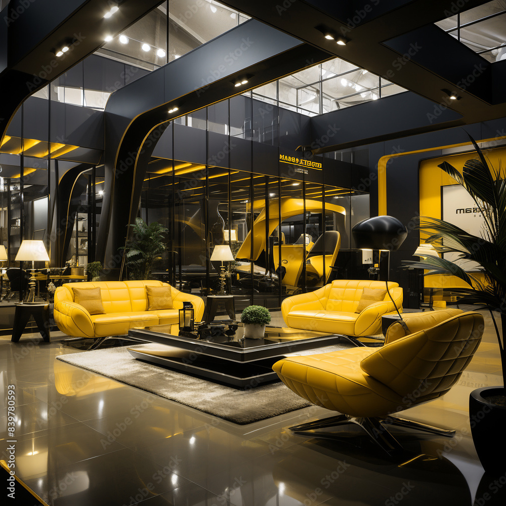 Image of Modern and Functional Workspace of Sleek Car Shop Office ...