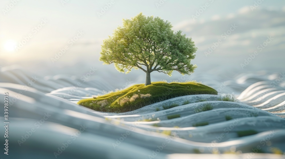 3D anime-style depiction of renewable energy sources combating global ...