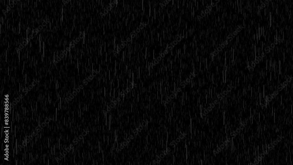 Falling raindrops footage on dark black background, black background ...