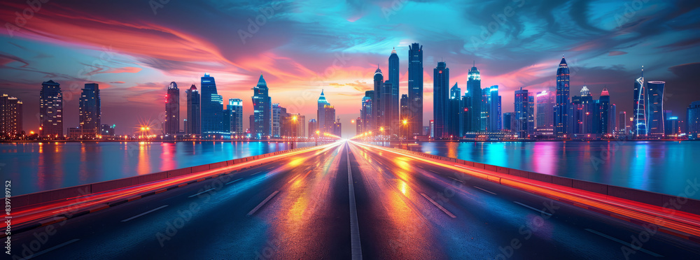 Motion blur photo of real gdp index chart uae- dubai city 5th place ...
