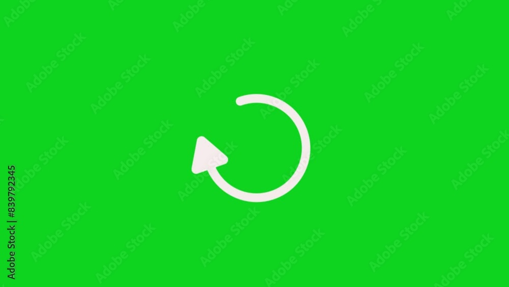 Refresh button, black isolated on white background, Refresh Sign on a green screen. Refreshing ...