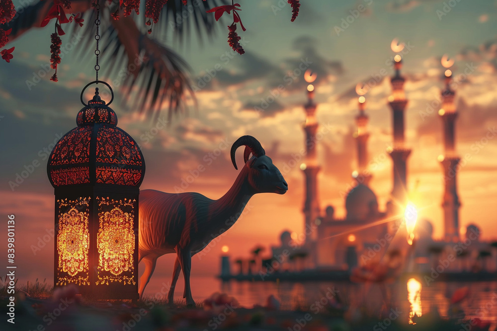 Islamic greeting Eid Mubarak cards for Muslim Holidays. Eid-Ul-Adha ...