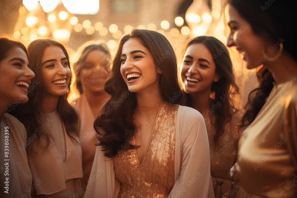 Saudi Arabian Women Enjoying a Festive Gathering. Group of Saudi ...