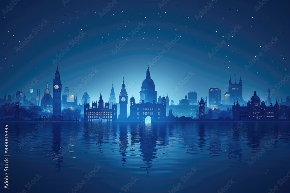 Travel destination template with a border of famous European landmarks ...