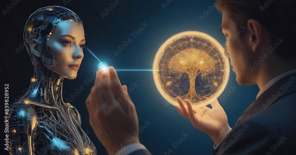 robot teaching by Man: humans teaching AI robots. Machine vs. human ...