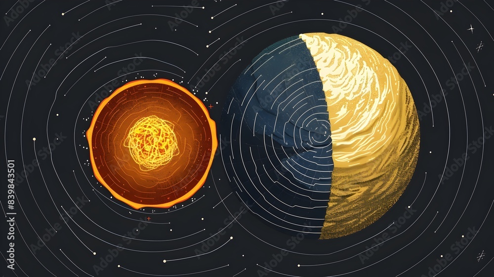 Minimalist Cutaway Diagram of the Earth s Internal Structure and Layers ...