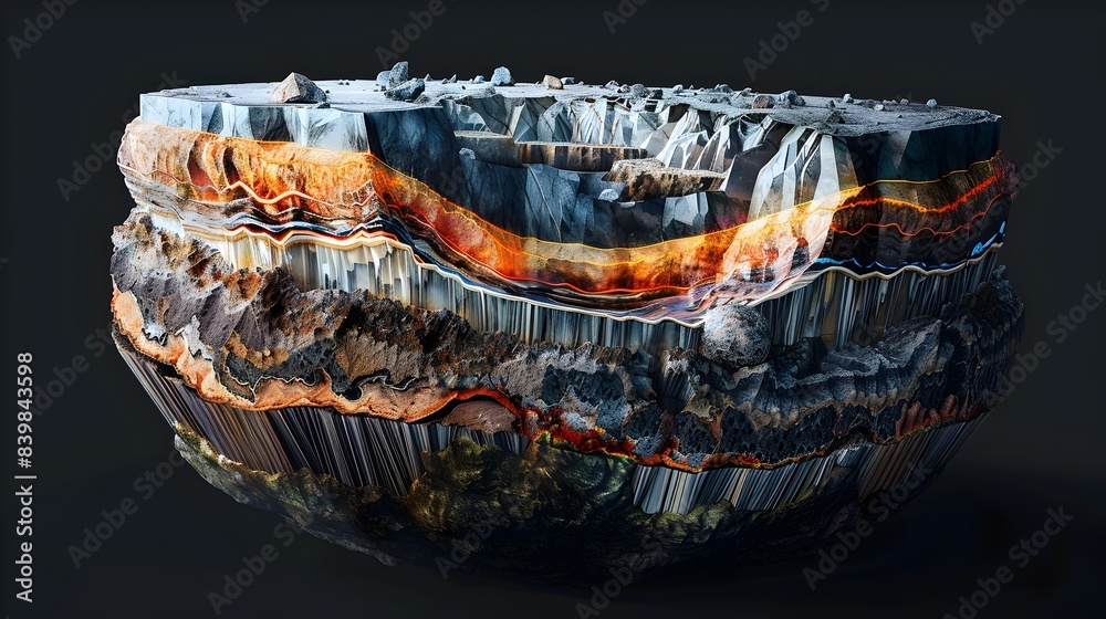 Richly Detailed 3D Infographic of Earth s Layered Geological ...