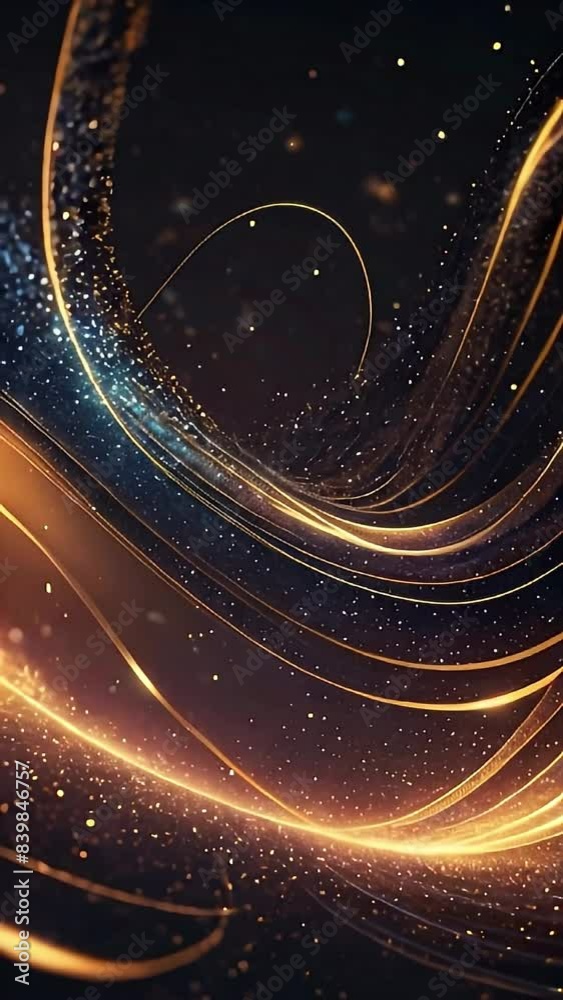 Abstract golden luxury particle wave and light abstract wavy background ...
