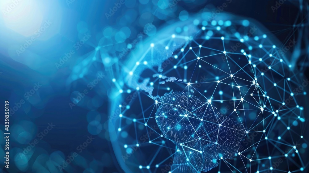 Network nodes design with transparent globe Emerging digital ...