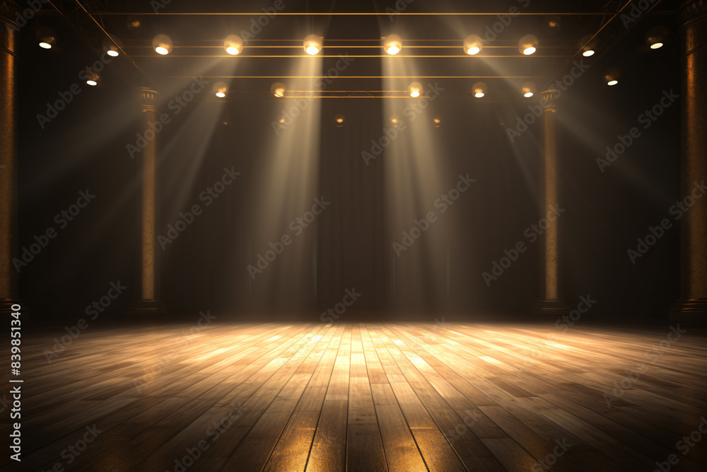 Modern dance stage light background with spotlight illuminated for ...