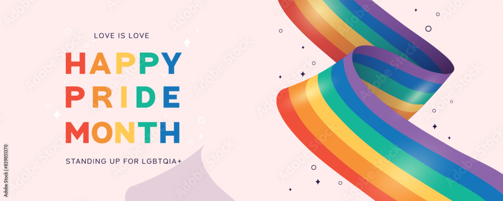 happy pride month vector, celebration and commemoration of lesbian, gay ...