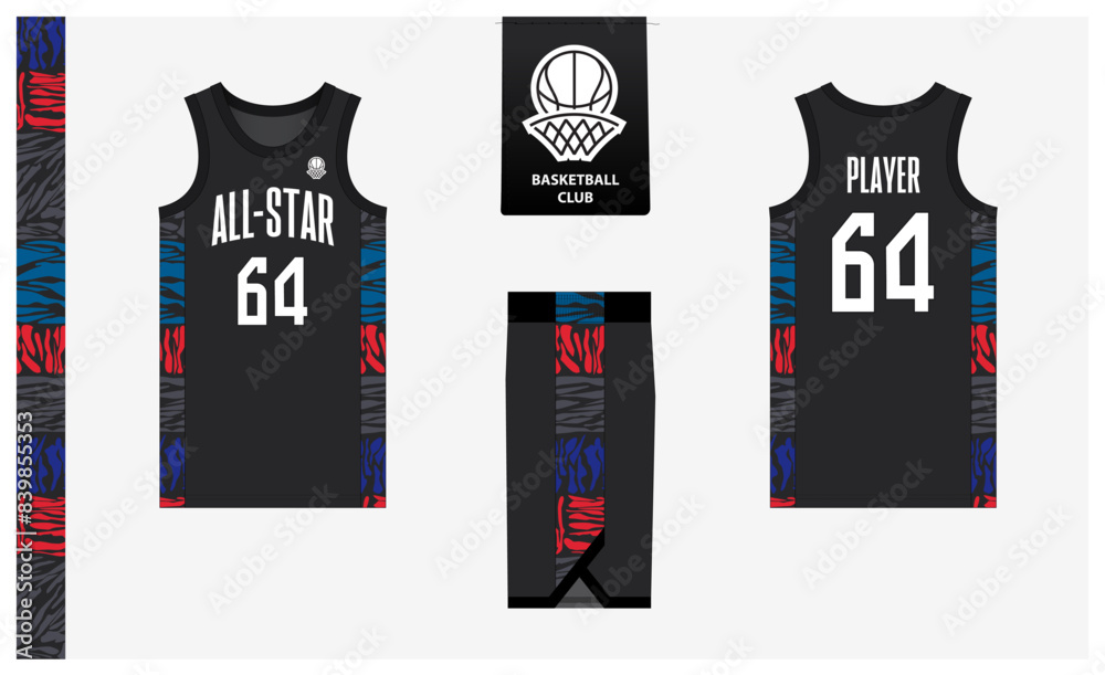 Basketball uniform mockup template design for sport club. Basketball ...