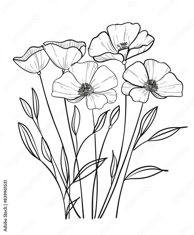 Simple coloring book, cartoon style drawings of different types of ...