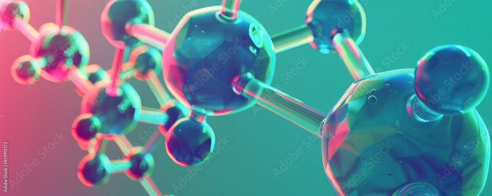 Methane molecule side view greenhouse gas futuristic tone Monochromatic ...