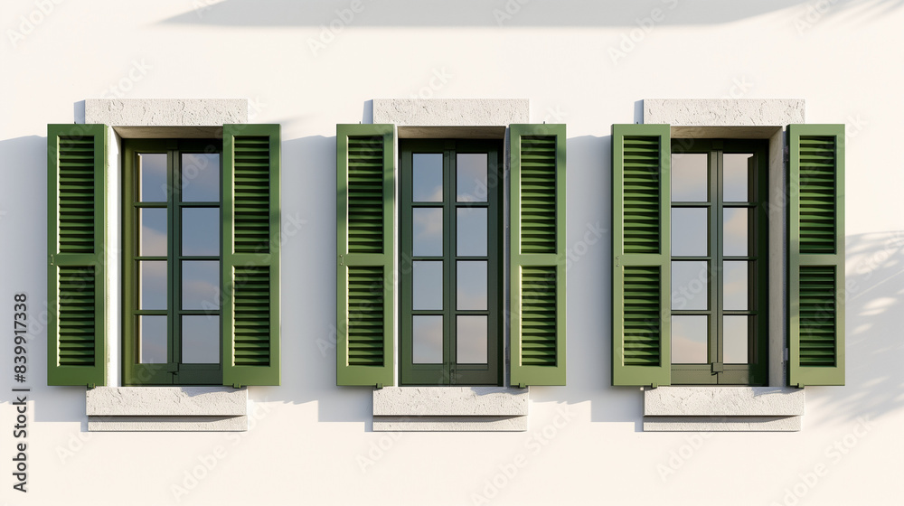Transparent PNG available Four green shutters open and closed on a ...