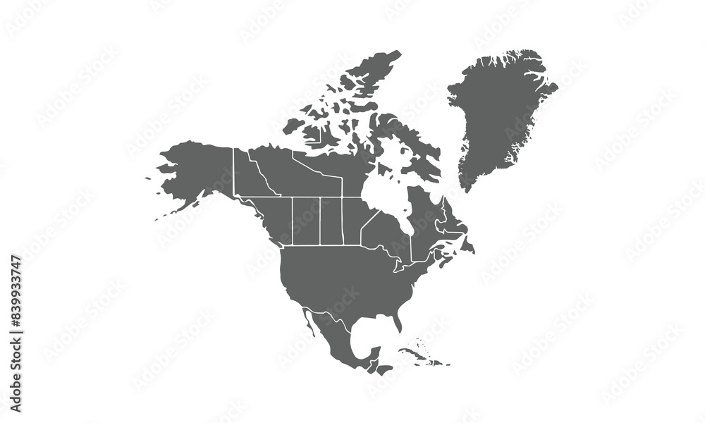 Canada map. north america country map isolated on white background. for ...