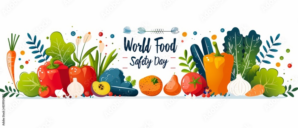 Colorful illustration of various vegetables in celebration of World ...