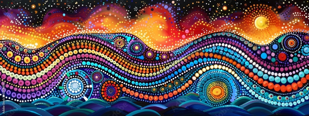 Dot paintings and patterns inspired by Australian Aboriginal art and ...