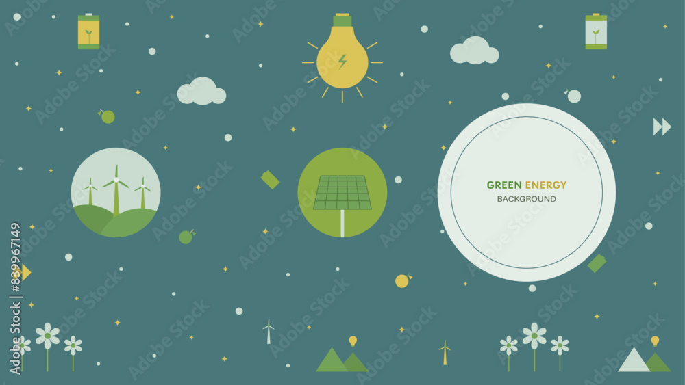 The template for green energy and World Environment Day creates a ...
