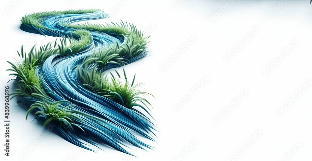 A surreal illustration of a distorted or manipulated natural feature ...