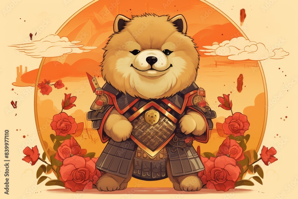 Adorable chibi anime illustration of a Chow Chow dog in Japanese ...