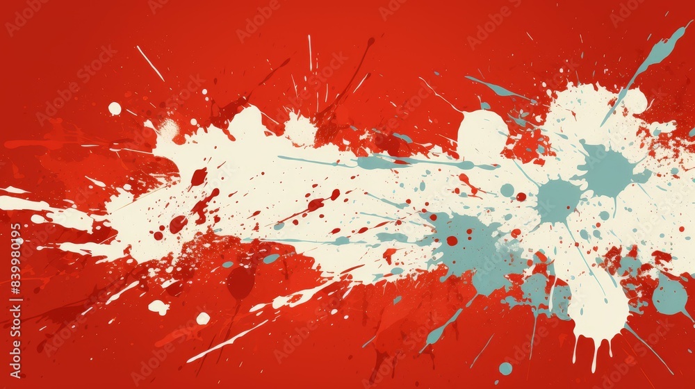 Vibrant flat illustration featuring intricate spatter texture and ...