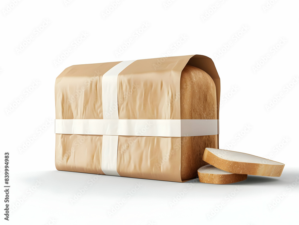 Bread packaging mockup with clip band Vector illustration isolated on ...
