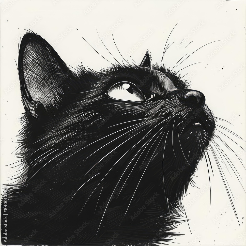 Black Cat Background, Dark Cat Illustration, Feline Silhouette ...