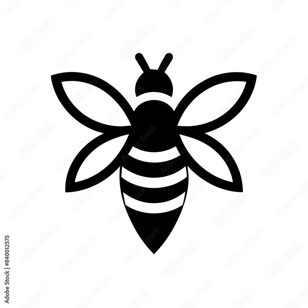 Honey bee logo design template with vector illustration. Flying honey ...