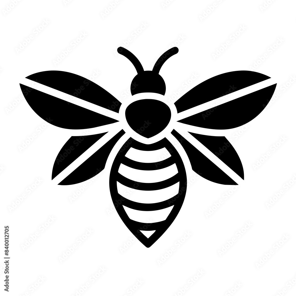 Honey bee logo design template with vector illustration. Flying honey ...