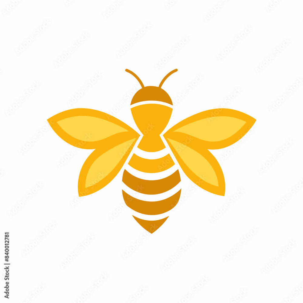 Honey bee logo design template with vector illustration. Flying honey ...