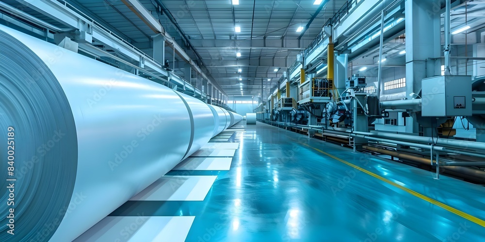 Paper mill machines converting wood pulp into paper rolls for diverse ...