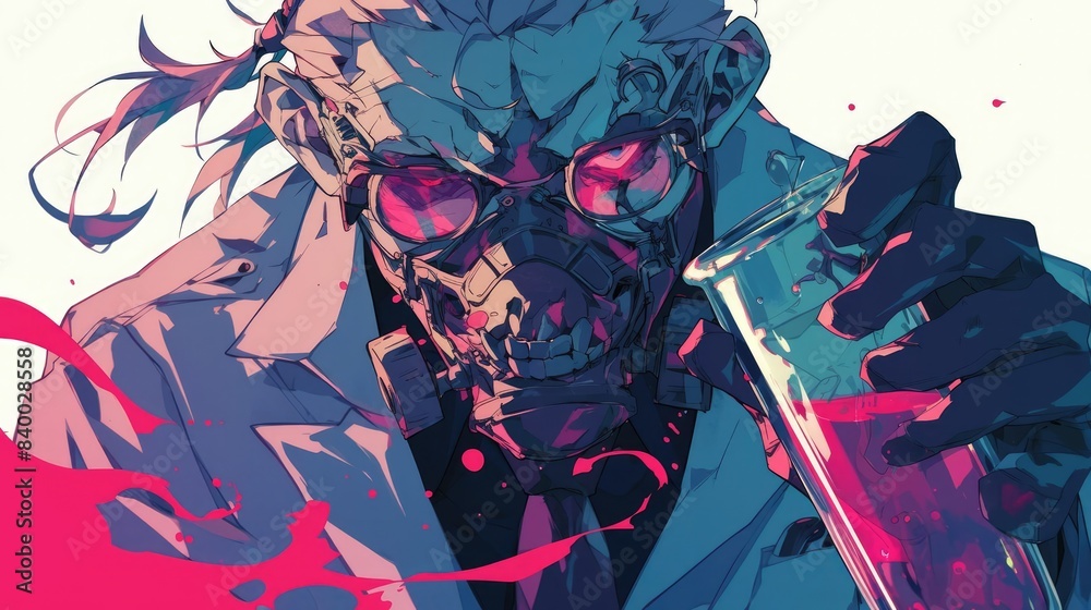Cyberpunk Scientist Wallpaper, Anime Mad Scientist Background, Digital ...