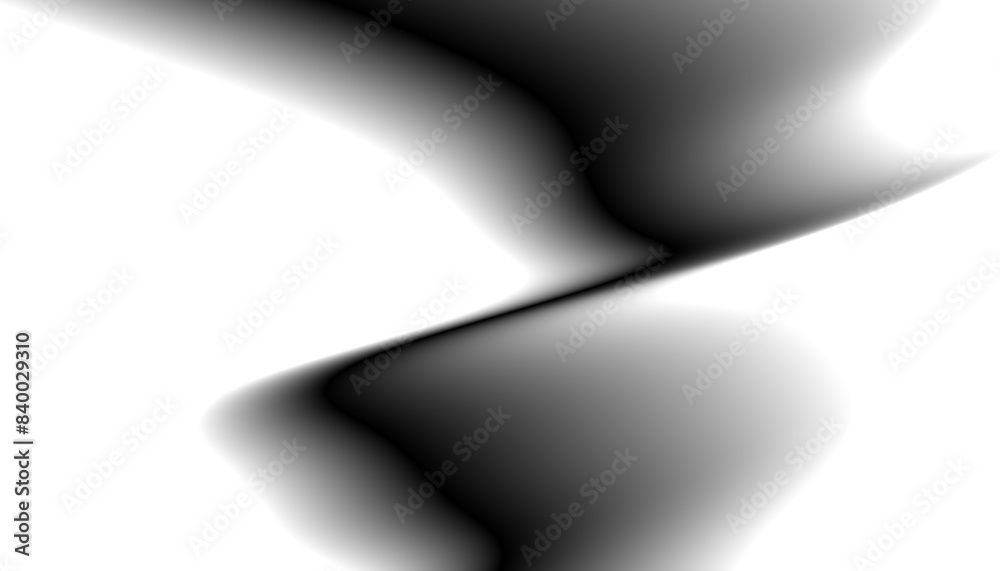 Blurred transparent gradient background. Elegant black wavy line on ...