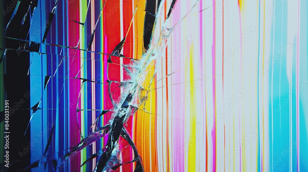 crack broken monitor or TV television screen texture, background for ...