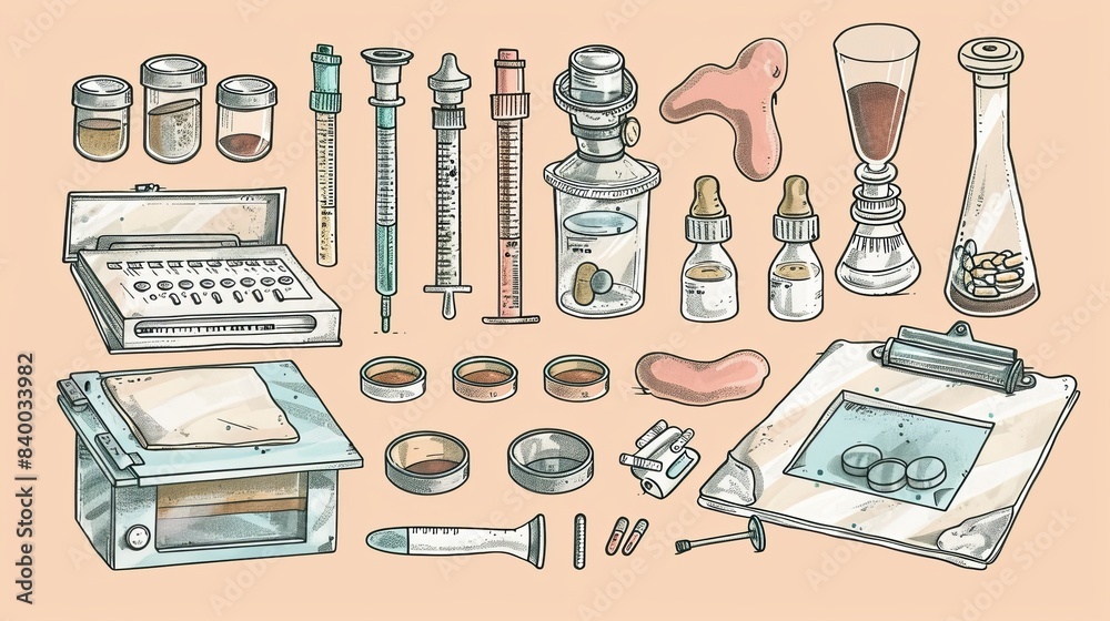 laboratory test for medical analysis. examination of the urine and ...