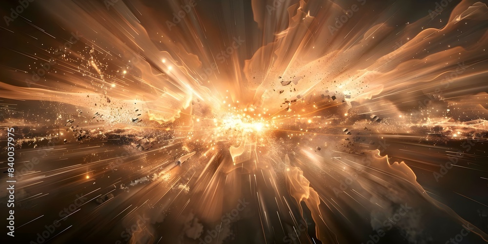 Cluster bomb detonation in modern warfare causes widespread destruction ...