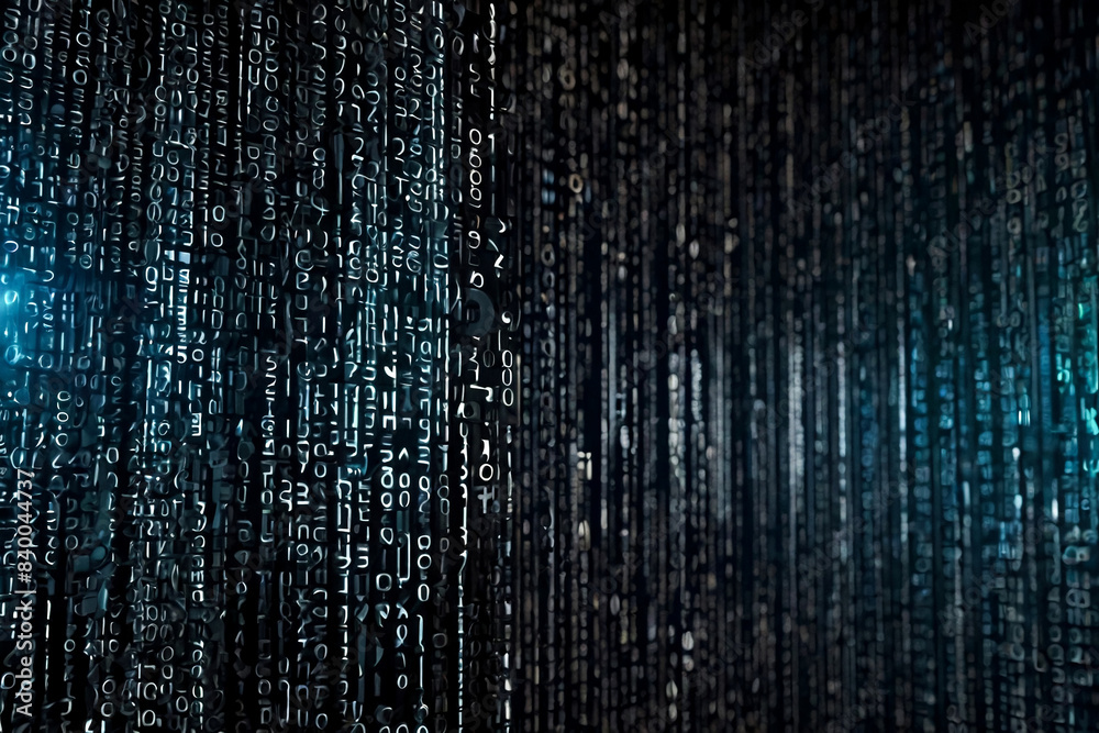 Wallpaper of abstract futuristic cyberspace with binary code, digital matrix background. Digital ...