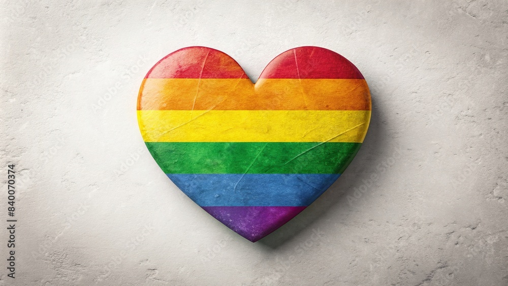 Digital poster with a Progress LGBTQIA pride flag in a heart shape on a ...