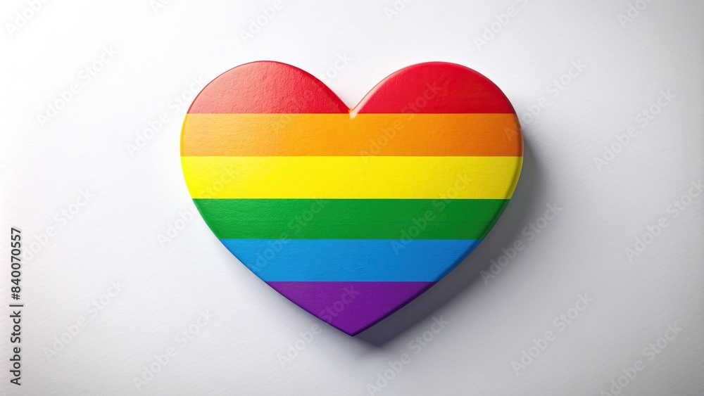 Digital poster with a Progress LGBTQIA pride flag in a heart shape on a ...