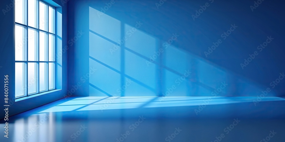 Abstract blue studio background with shadows of window, perfect for ...