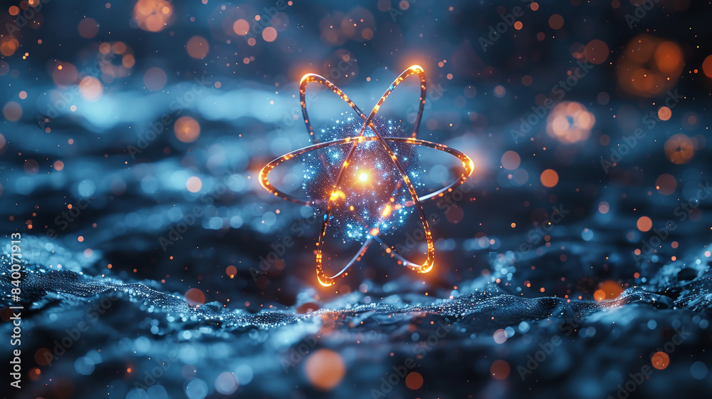 Atomic structure. Futuristic concept on the topic of nanotechnology in ...