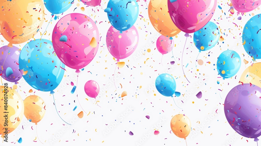 Animated Happy Birthday background with colorful text on white Stock ...